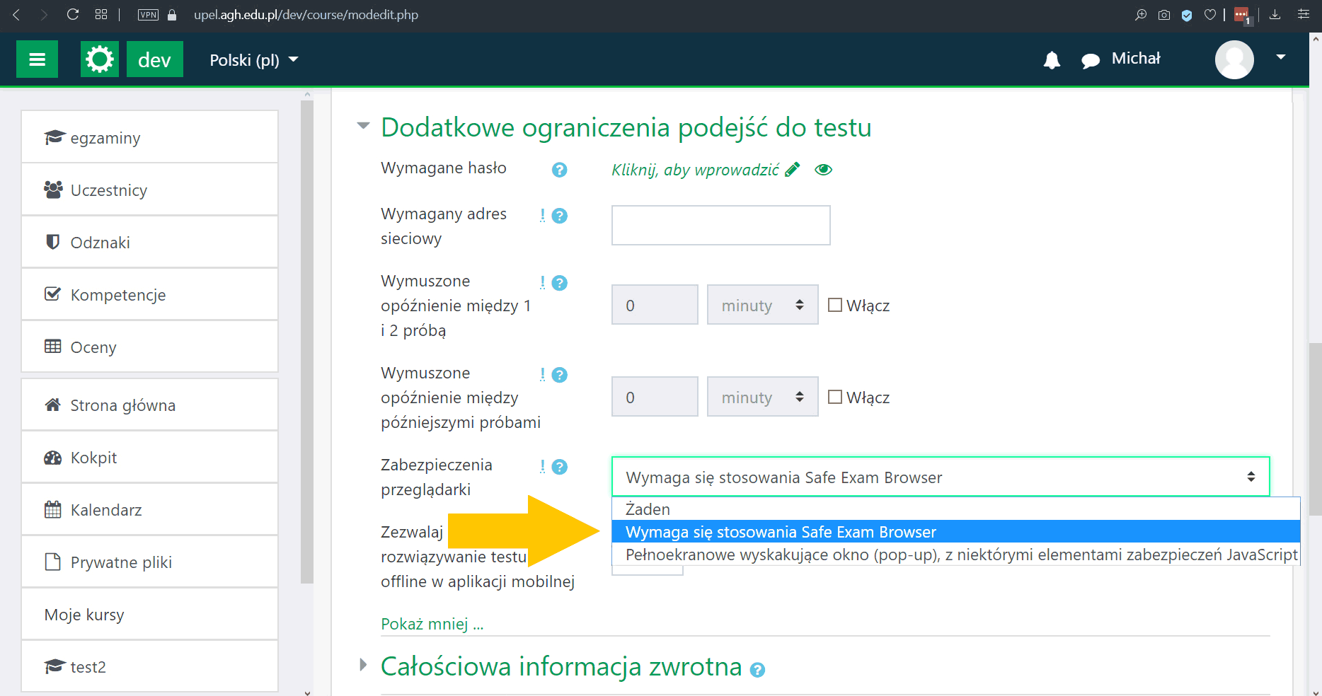 Safe Exam Browser (SEB) - instrukcja - CeLiID AGH